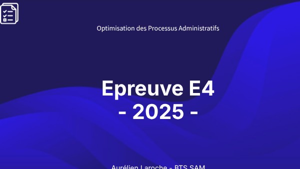 Epreuve E4 | Genially