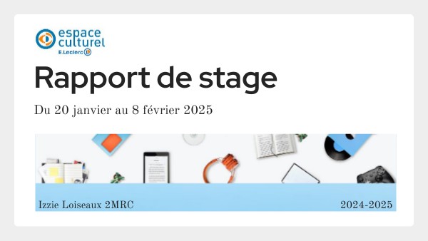 Rapport de stage | Genially