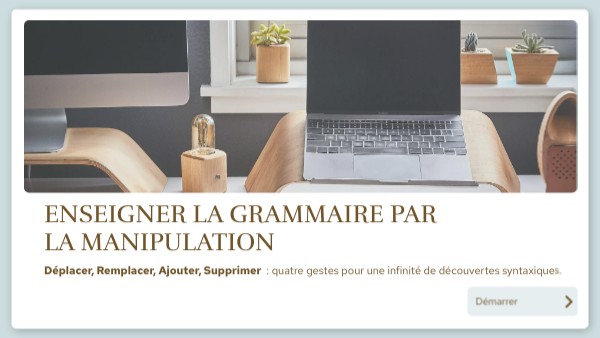 ENSEIGNER LA GRAMMAIRE PAR LA MANIPULATION | Genially