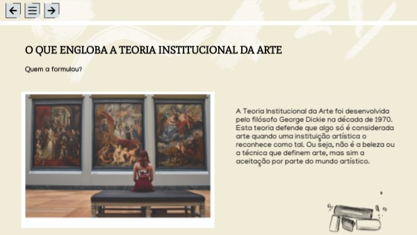 teoria institucional da arte | Genially