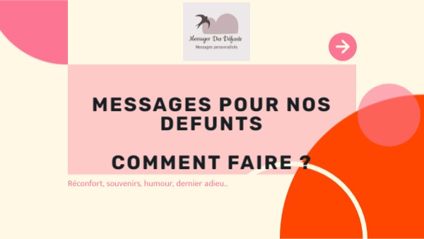 MESSAGES POUR NOS DEFUNTS Comment faire ? | Genially