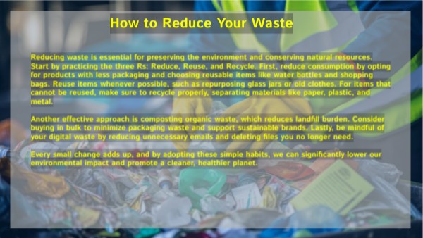 How to Reduce Your Waste | Genially