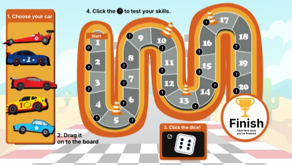 race track board game | Genially