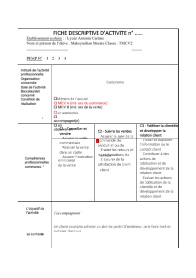 FICHE DESCRIPTIVE D’ACTIVITE n°1 | Genially