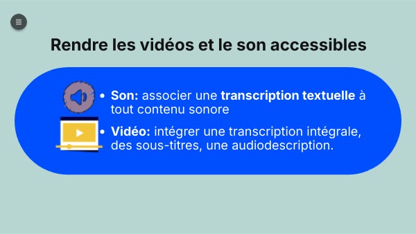 Rendre les vidéos et le son accessibles | Genially