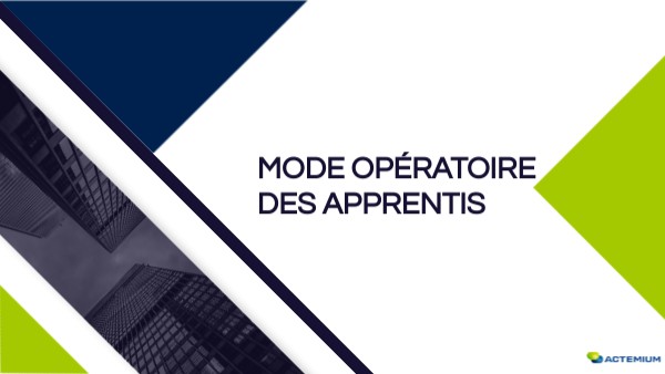 Mode opératoire des apprentis | Genially