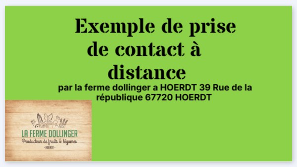 Exemple de prise de contact à distance | Genially