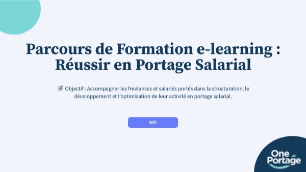 Parcours de Formation e-learning : Réussir en Portage Salarial | Genially