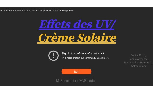 Effets des UV/ Crème Solaire | Genially