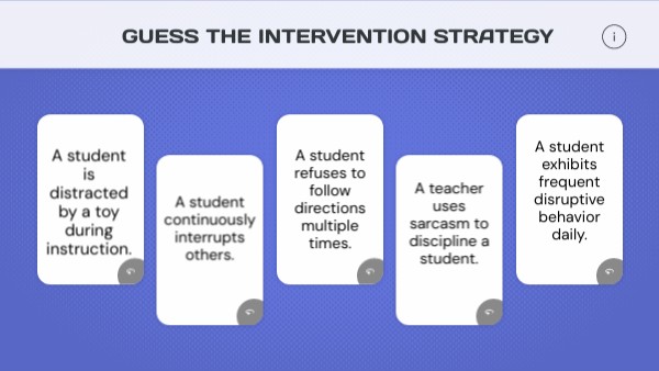 Guess the Intervention Strategy | Genially