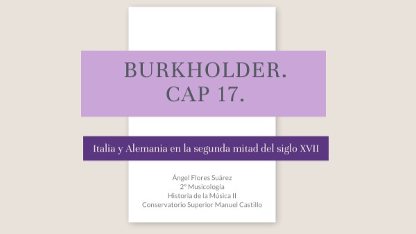 BURKHOLDER. CAP 17. | Genially