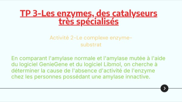 TP 3-Les enzymes, des catalyseurs très spécialisés | Genially