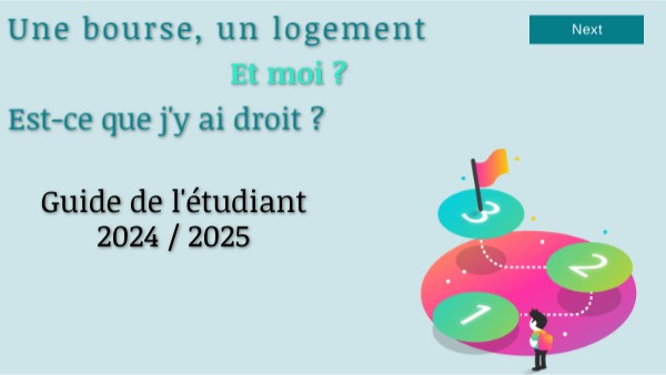 Une bourse, un logement | Genially