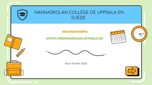 Job shadowing Suède 2025 | Genially