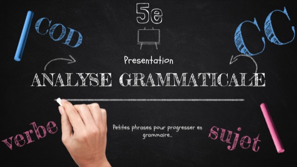 analyse grammaticale 5e | Genially