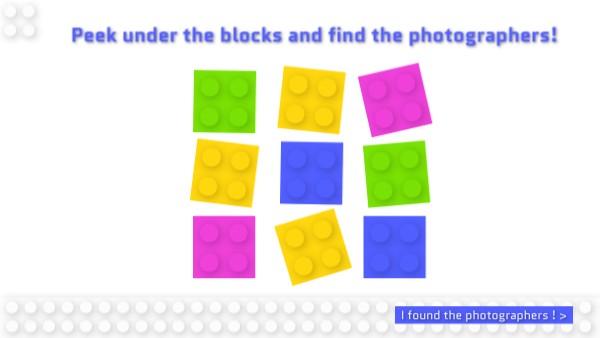 Peek under the blocks and find the photographers! | Genially