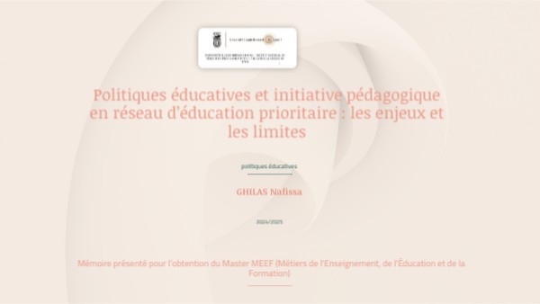 Politiques éducatives et initiative pédagogique en réseau d’éducation prioritaire : les enjeux ...
