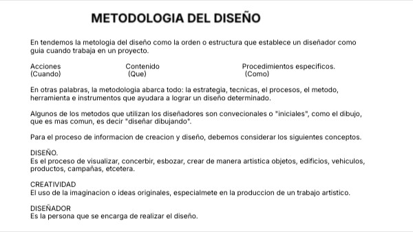 METODOLOGIA DEL DISEÑO | Genially