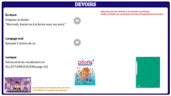 devoirs lundi S2P4 | Genially