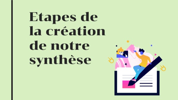Etapes de la création de notre synthèse | Genially