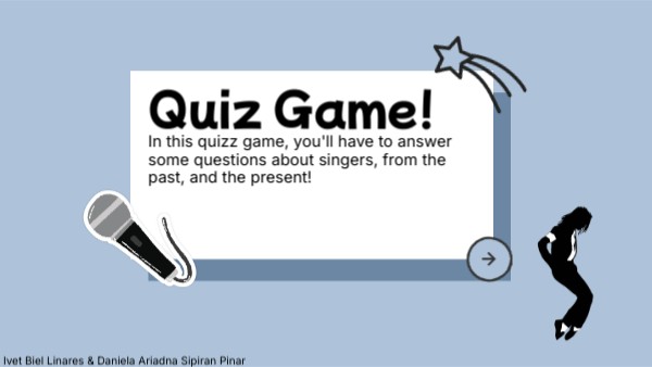 Singers Quiz Game! | Genially
