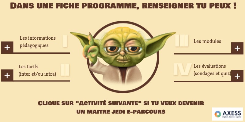 Que renseigne-t-on dans une fiche programme | Genially