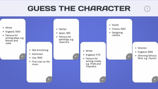 guess the character | Genially