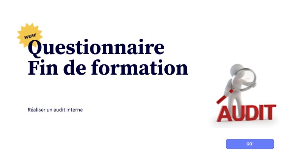 Questionnaire Fin de formation | Genially