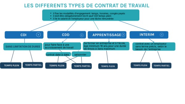 LES DIFFERENTS TYPES DE CONTRAT DE TRAVAIL | Genially