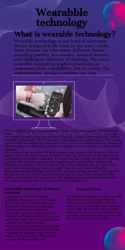 Wearabble technology | Genially