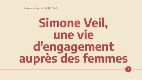 Simone Veil, une vie d'engagement auprès des femmes | Genially