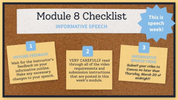 Module 8 Checklist | Genially