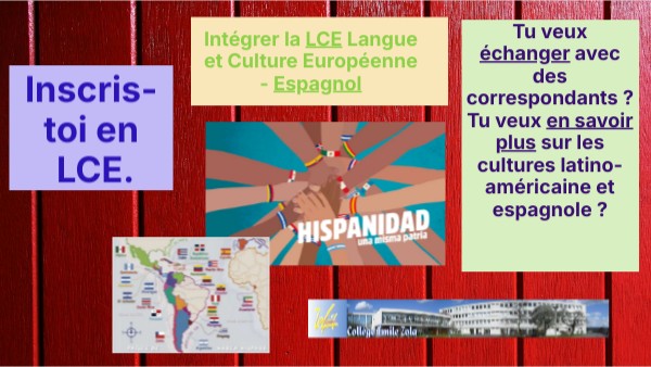 Inscris-toi en LCE. | Genially