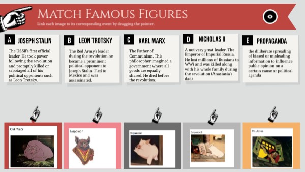 Match Famous Figures & Their Animal Farm Characters | Genially