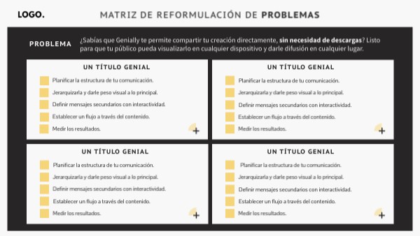 Matriz de reformulación de problemas | Genially