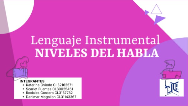 Lenguaje Instrumental NIVELES DEL HABLA | Genially