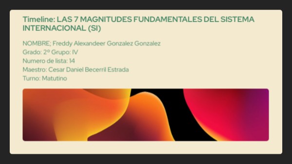 Timeline: LAS 7 MAGNITUDES FUNDAMENTALES DEL SISTEMA INTERNACIONAL (SI) | Genially