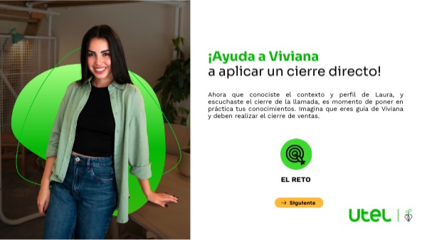 ¡Ayuda a Viviana a aplicar un cierre directo! | Genially