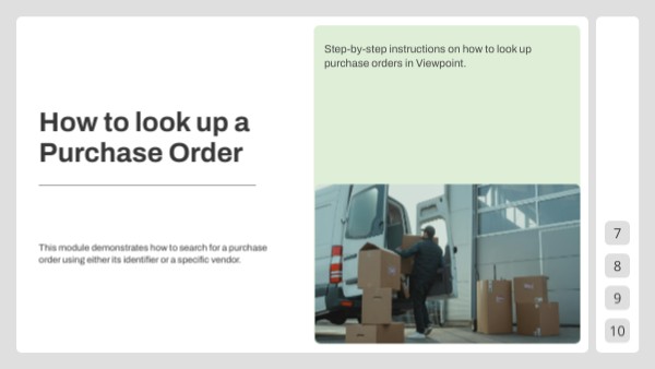 How to look up a Purchase Order | Genially