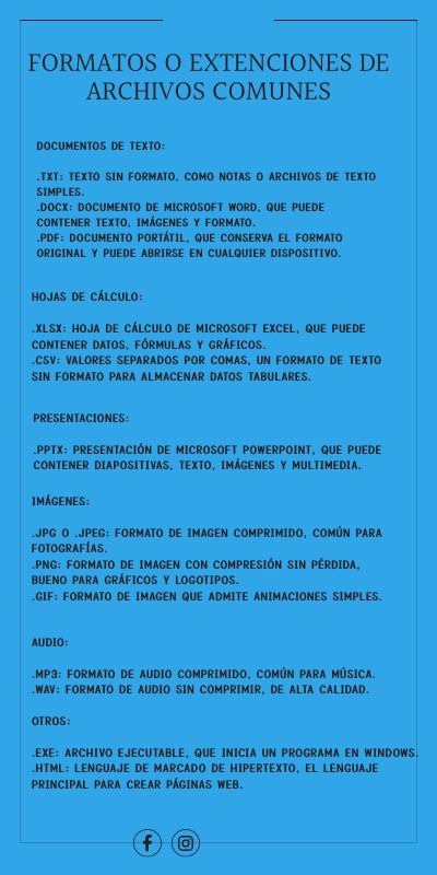 Formatos o extenciones de archivos comunes | Genially