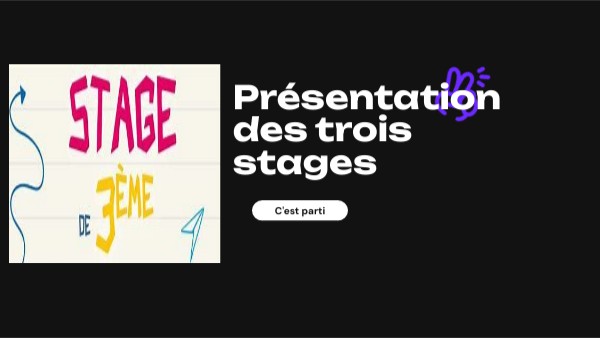 Présentation des trois stages | Genially