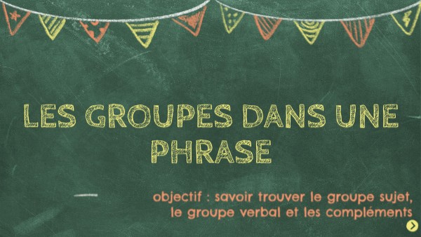 séance 2 : les groupes dans une phrase | Genially