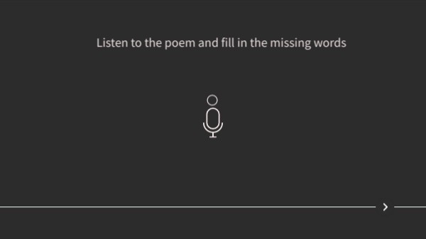 Listen to the poem and fill in the missing words | Genially