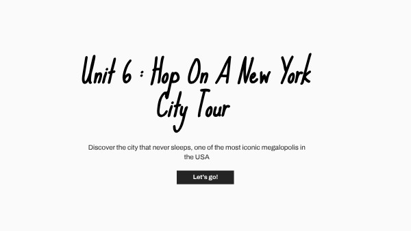 V2 - HOP ON A NYC TOUR (7TH GRADE - 5EME) | Genially