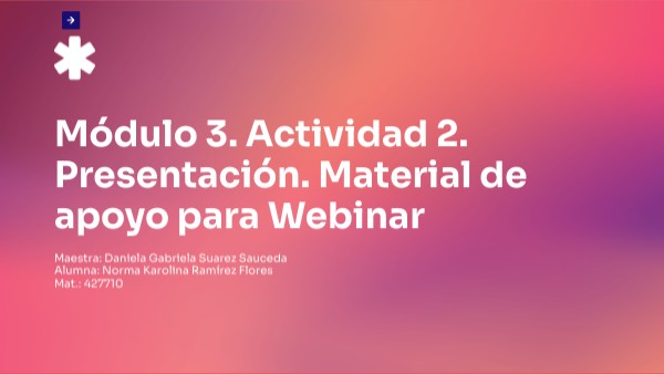 Módulo 3. Actividad 2. Presentación. Material de apoyo para Webinar | Genially