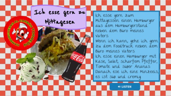 Ich esse gern zu Mittagesen | Genially
