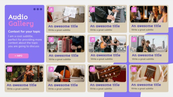 Galleria Audio | Genially