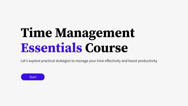 Time Management Essentials Course | Genially