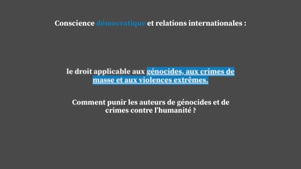 Conscience démocratique et relations internationales : | Genially