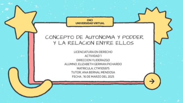 CONCEPTO DE AUTONOMIA Y PODDER Y LA RELACION ENTRE ELLOS | Genially